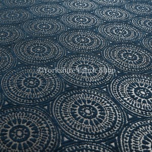 Navy Blue Shine Effect Geometric Round Medallion Pattern - Etsy