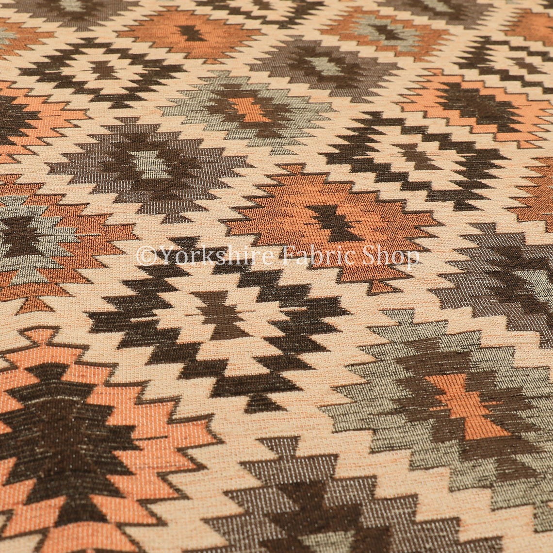 New Aztec Medallion Geometric Pattern in Orange Brown Woven - Etsy