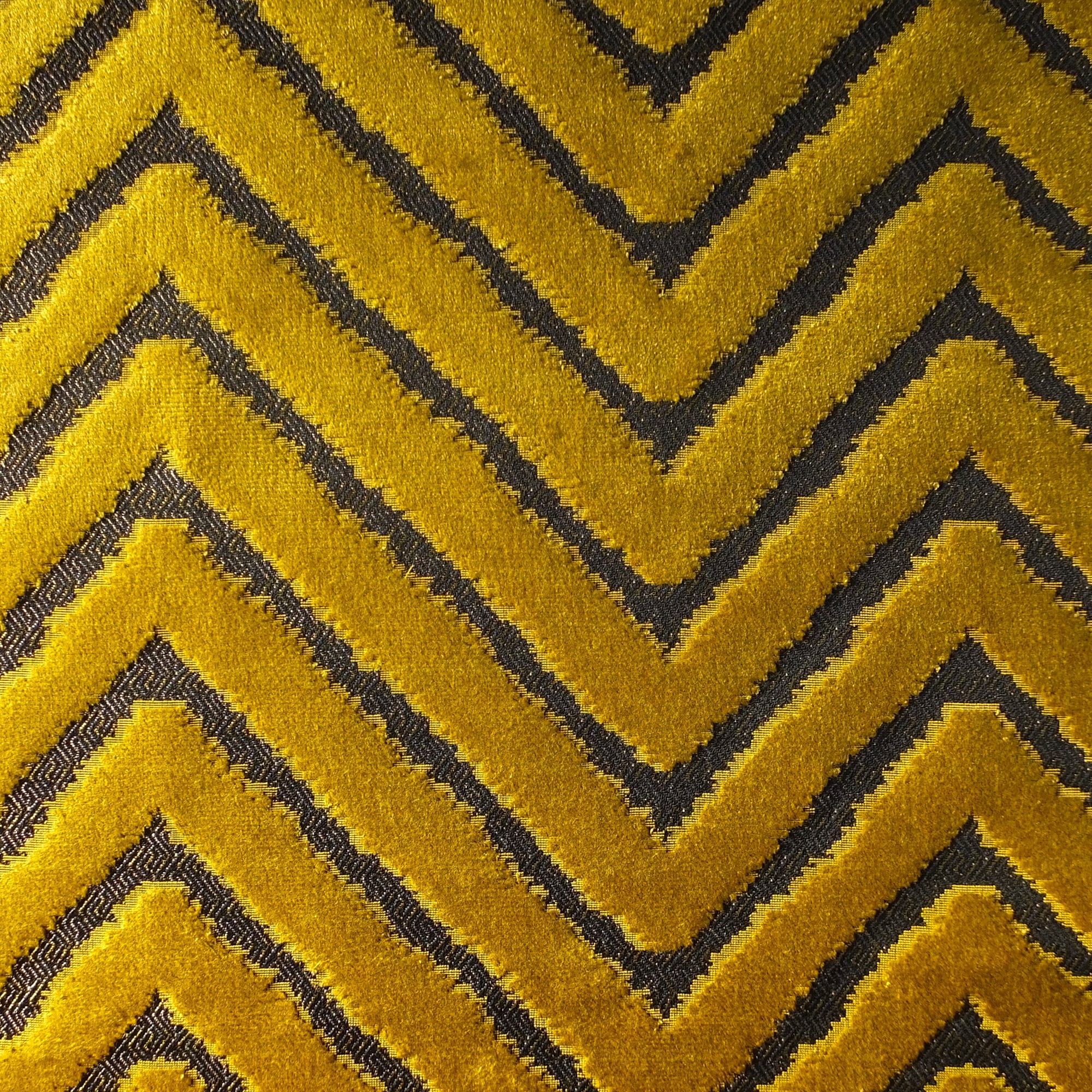 New Golden Yellow Colour Chevron Pattern Furnishing Velvet Upholstery ...