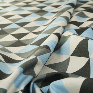New Modern Geometric Triangle Pattern Blue Grey White Colour Soft ...