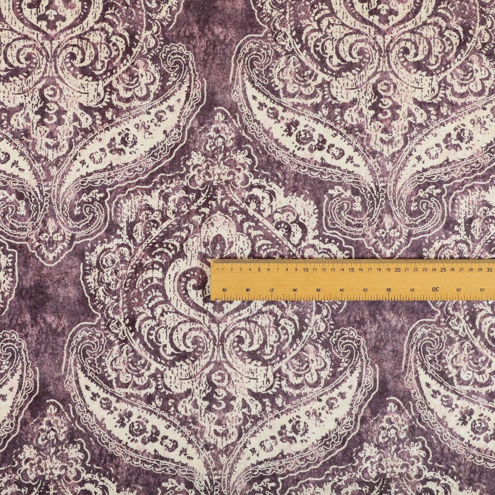 Vintage Damask Pattern Design Purple Velvet Upholstery Curtain ...