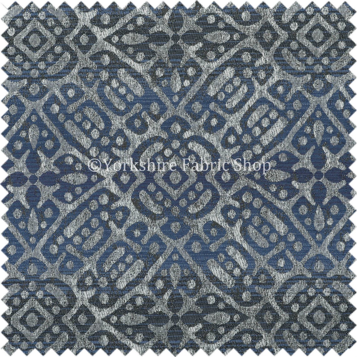 Geometric Medallion Pattern in A Metallic Blue Silver Colour | Etsy