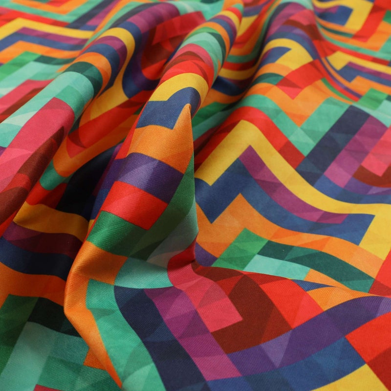 Geometric Fabric - Etsy UK