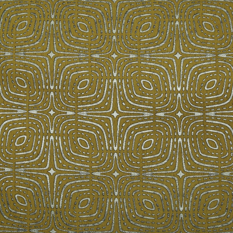Yellow Silver Colour Designer Geometric Pattern Soft Chenille ...