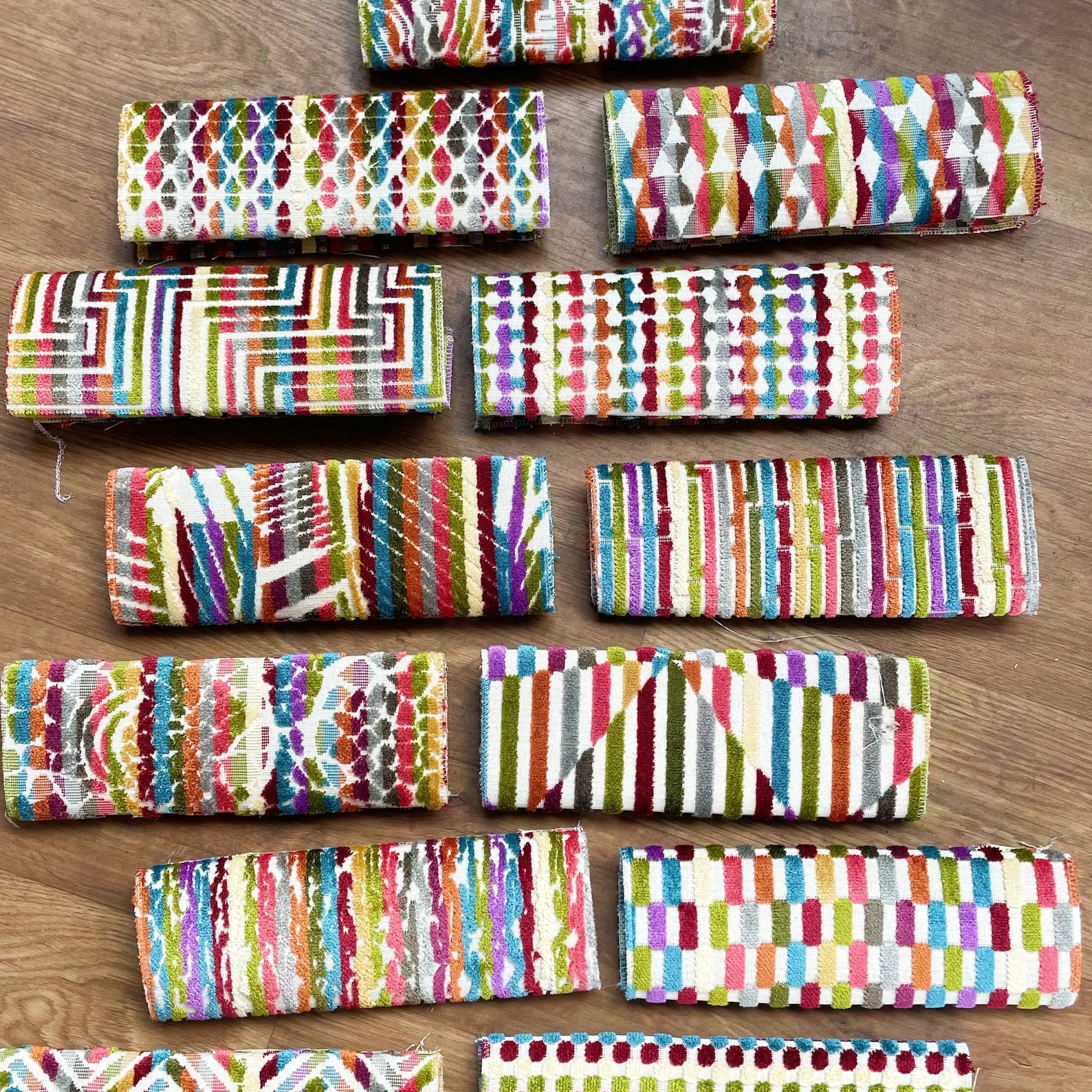 Stunning Rainbow Velvet Jacquard Upholstery Fabric for Sofas, Curtains ...