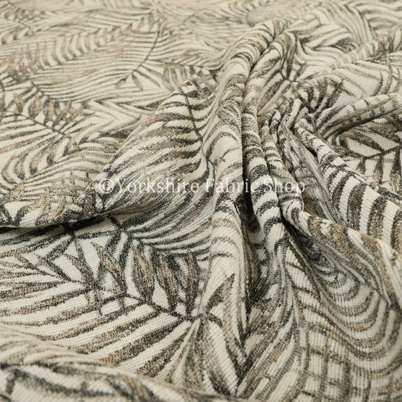 Modern Jungle Leaf Inspired Pattern White Grey Brown Colour | Etsy