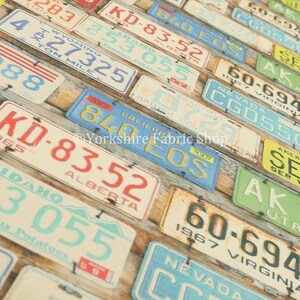 USA Car License Number Plate Retro Pattern Lightweight Blue | Etsy