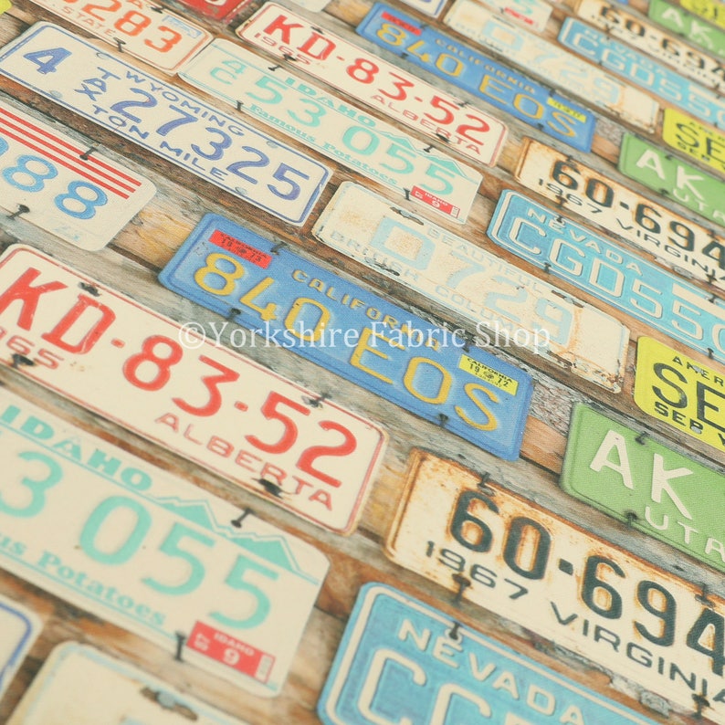 USA Car License Number Plate Retro Pattern Lightweight Blue | Etsy