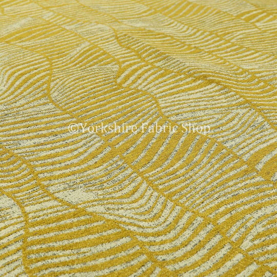 New Modern Design Abstract Pattern Yellow Colour Chenille - Etsy