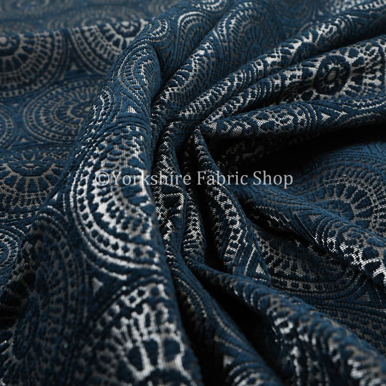 Navy Blue Shine Effect Geometric Round Medallion Pattern - Etsy