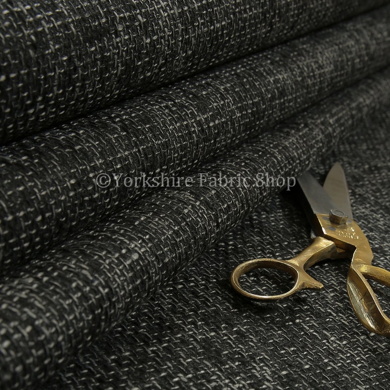 Quality Thick Durable Weave Hopsack Upholstery Fabric Black | Etsy