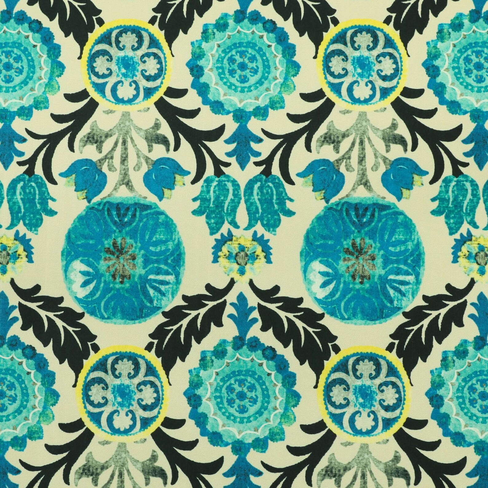 Modern Printed Velvet Blue Green Floral Pattern Upholstery Furnishing ...