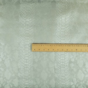 Designer Embossed Snake Animal Textured Silver Faux Leather Upholstery ...