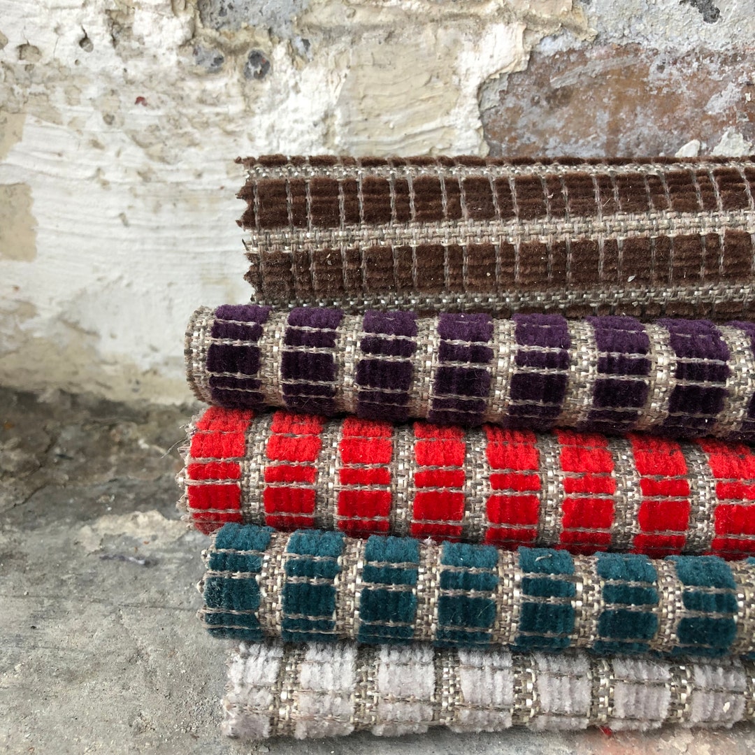 Hopsack Woven Velvet Fabrics for Upholstery, Curtains, Cushions ...