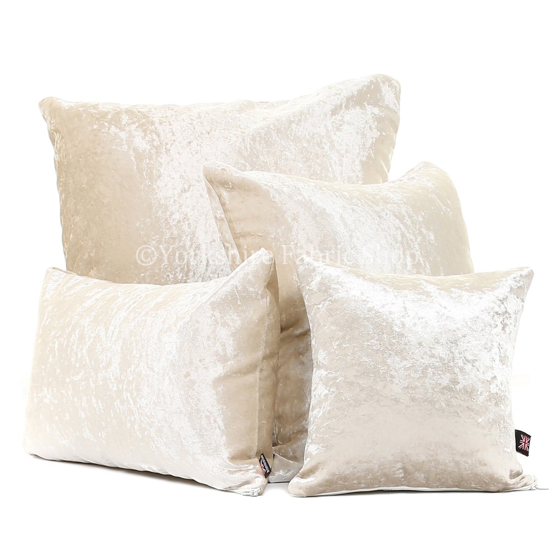 Luxury Crushed Velvet Cream Ivory Fabric Cover & Filling - Etsy