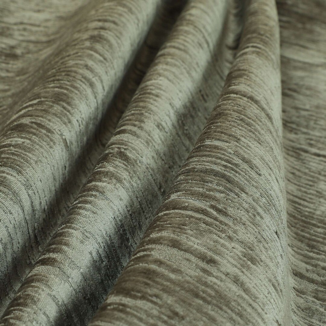 Quality Soft Textured Grey Velvet Velour Upholstery Curtains Furnishing ...