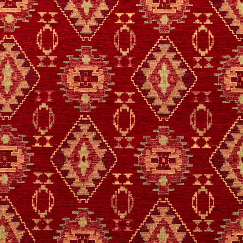 Heavyweight Traditional Kilim Aztec Red Pattern Upholstery - Etsy