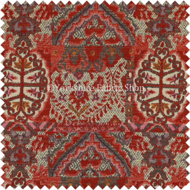 Red Cream Coloured Medallion Patchwork Style Pattern Soft - Etsy UK