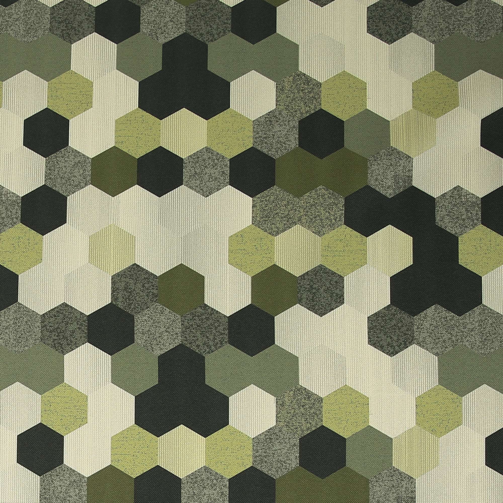 Modern Geometric Hexagon Pattern Print Black White Grey Green - Etsy