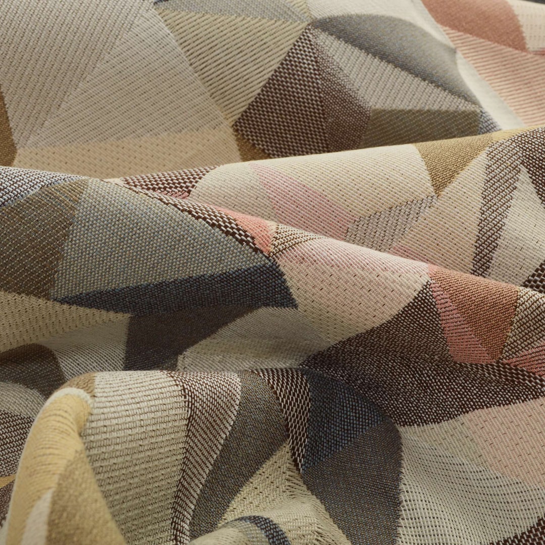 Quality Jacquard Woven Geometric Diamond Pattern Pastel Orange Yellow ...