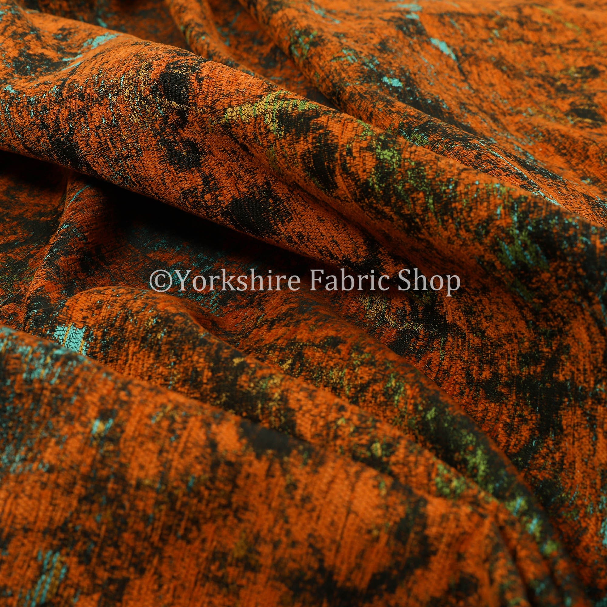 New Heavyweight Semi Plain Abstract Orange Chenille Furnishing - Etsy UK