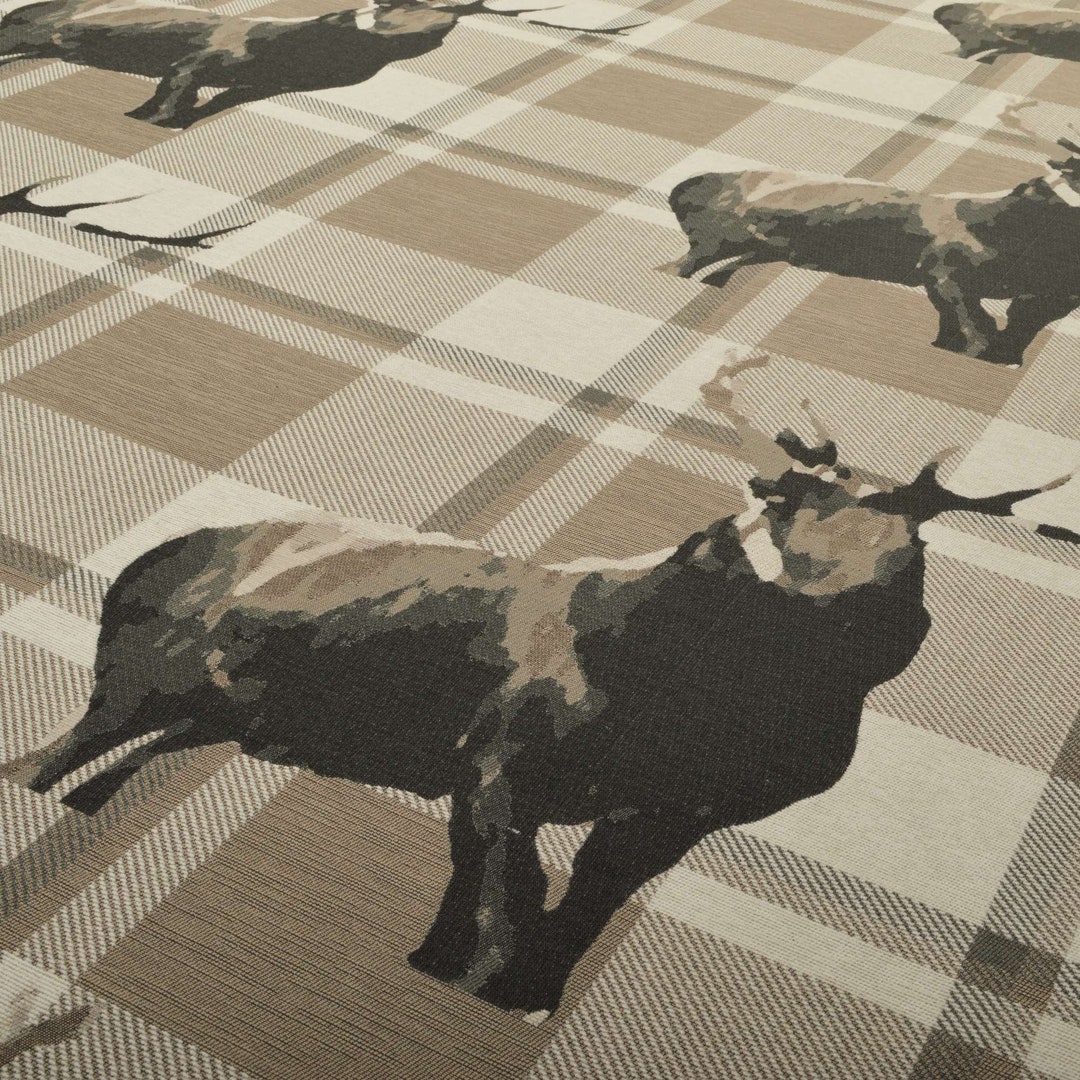 Quality Soft Woven Jacquard Full Stag on Checked Background Modern ...