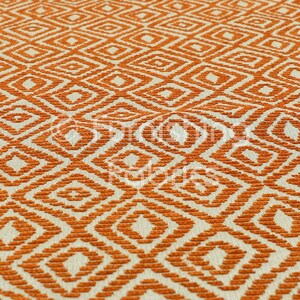 New Orange Coloured Geometric Diamond Modern Pattern Upholstery ...