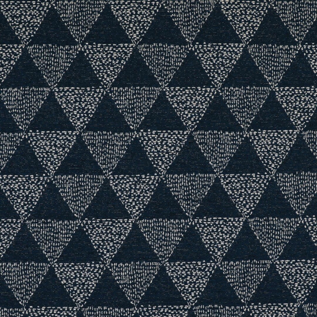New Soft Quality Woven Modern Triangle Geometric Pattern Navy Blue ...