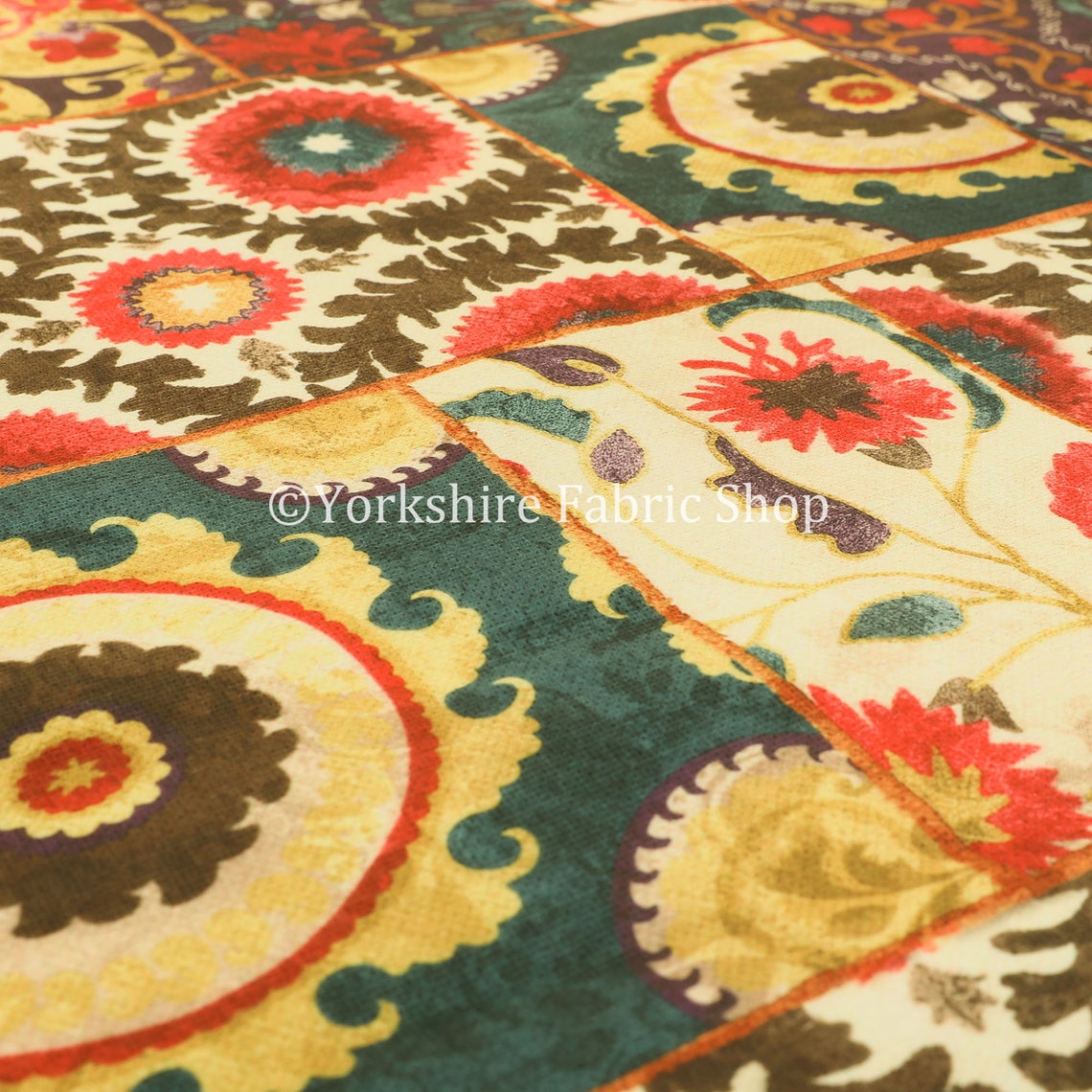 Patchwork Colourful Design New Pattern Velour Printed Velvet - Etsy