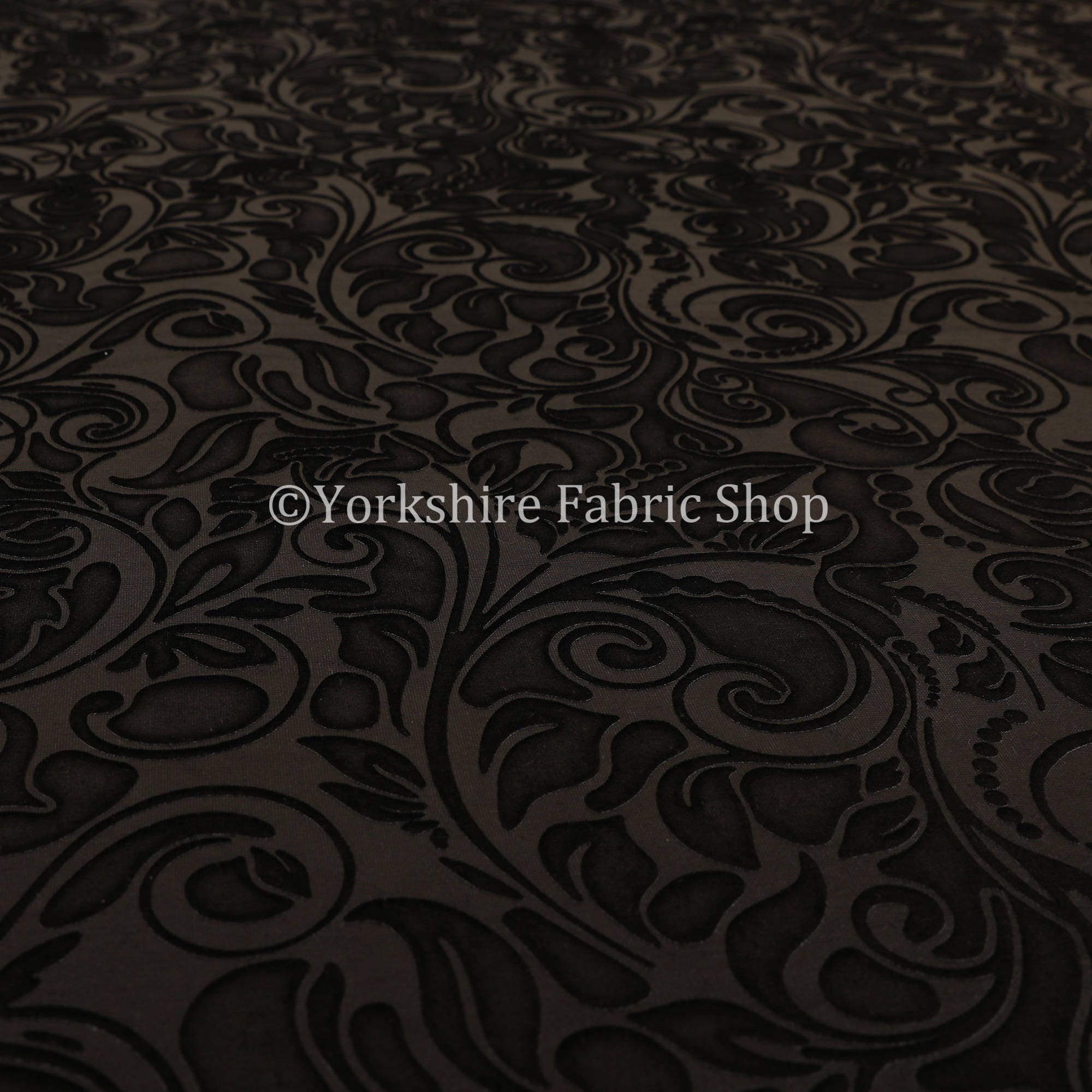 Quality Shiny Floral Embossed Black Velvet Pattern Upholstery | Etsy