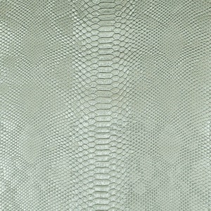 Designer Embossed Snake Animal Textured Silver Faux Leather Upholstery ...