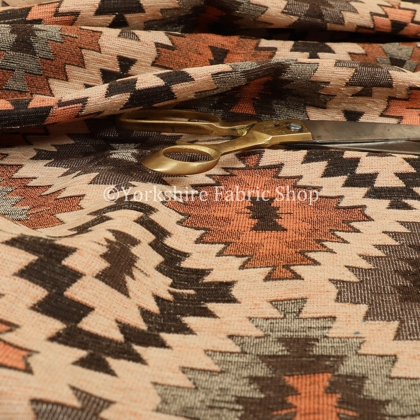 New Aztec Medallion Geometric Pattern in Orange Brown Woven - Etsy UK