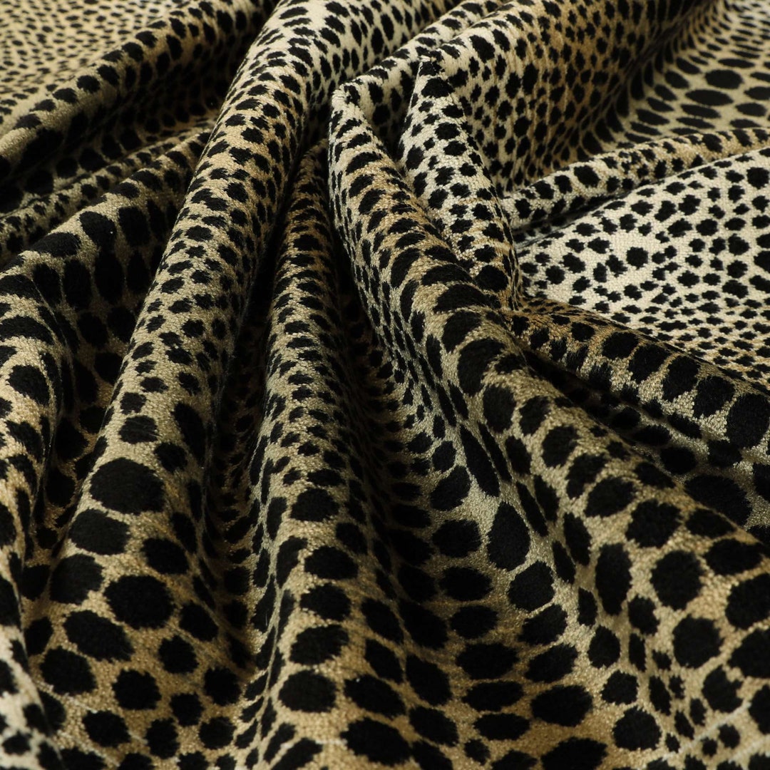 Leopard Skin Animal Inspired Spotted Pattern Upholstery Velvet Heavy ...