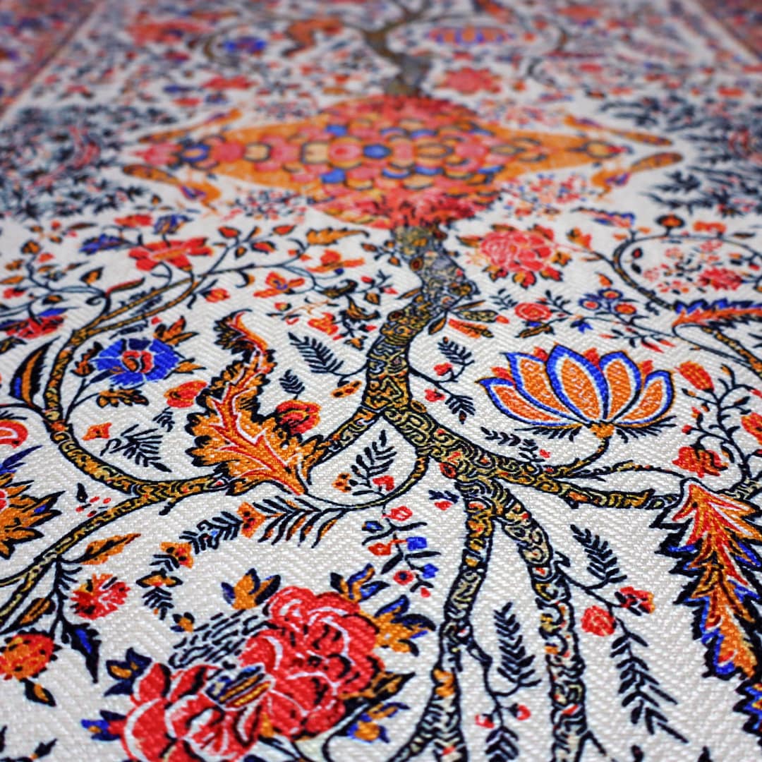 Orange Botanical Upholstery Fabric Curtains Furniture Furnishing Tree ...