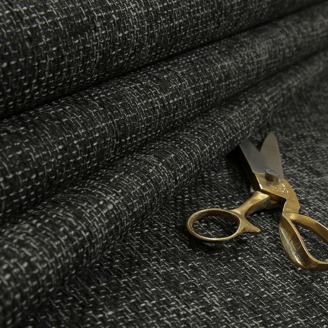 Textured Hard Wearing Quality Woven Upholstery Material Fabric in Grey ...