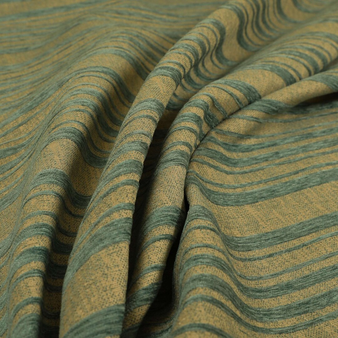 Mono Tone Faded Stripe Pattern Blue Colour Chenille Quality Upholstery ...
