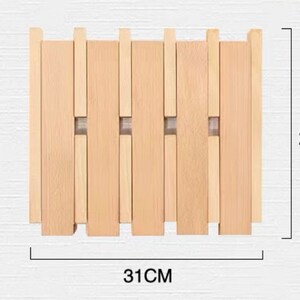 2 Tier Wall Rack, Natural Beech Wood Wall Mounted Rack, Wall Functional ...