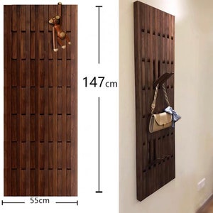 Walnut Wood Functional Wall Rack Versatile Wall-mounted Organizer, Wall ...