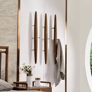 Wall Luxury Modern Rack, Long Wall-mounted Wooden Entryway Rack, Living ...