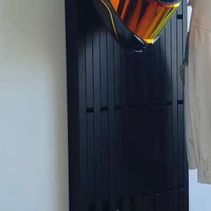 Black Wood Big Wall Rack, Piano Ash Wood Wall-mounted Hanger, Black ...