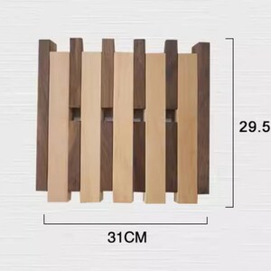 2 Tier Walnut Beech Wood Wall Rack, Natural Beech Wood Wall Mounted ...