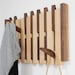 2 Tier Walnut Beech Wood Wall Rack, Natural Beech Wood Wall Mounted ...