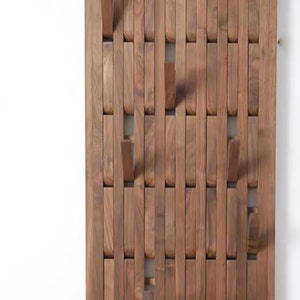 Walnut Wood Functional Wall Rack Versatile Wall-mounted Organizer, Wall ...