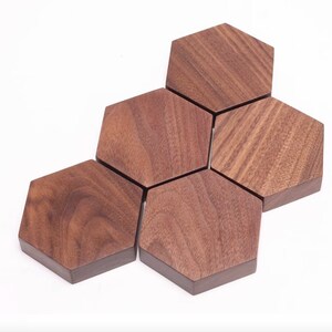 Wooden Magnetic Hexagon Knife Strip, Geometric Wall Untensil Organizer ...