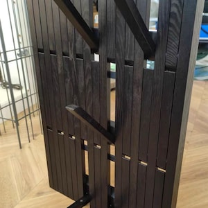 Black Wood Big Wall Rack, Piano Ash Wood Wall-mounted Hanger, Black ...