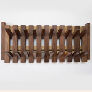 Wood Functional Wall Rack, Wall Mounted Wooden Rack, Wall Walnut Rack ...