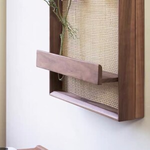 Walnut Wall Cover Decor, Electrical Meter Cover Shelf, Wall Art Natural ...