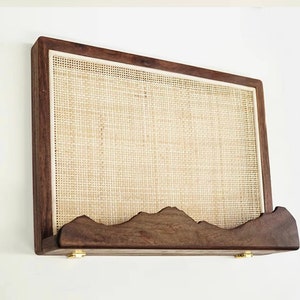 Walnut Electrical Meter Cover Shelf, Wall Art Natural Walnut Rattan ...
