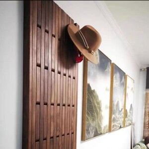 Walnut Wood Functional Wall Rack Versatile Wall-mounted Organizer, Wall ...