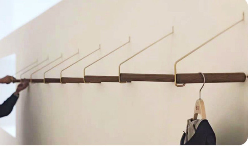 Clothing Wooden Rail Wall Mounted Clothing Rail Wooden - Etsy